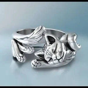 Jewelry | New 925 Silver Cat Ring Kitten Adjusts From 511 | Poshmark
